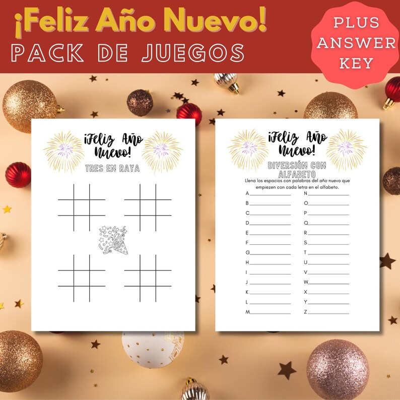 Feliz Año Nuevo Games: Spanish New Year Activities (printable PDF) - Etsy