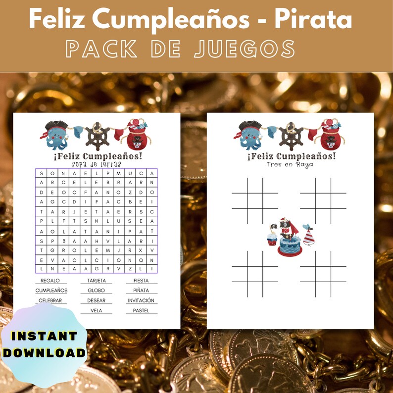Feliz Cumpleaños Pirata Juegos Y Actividades En Español- Birthday Games ...