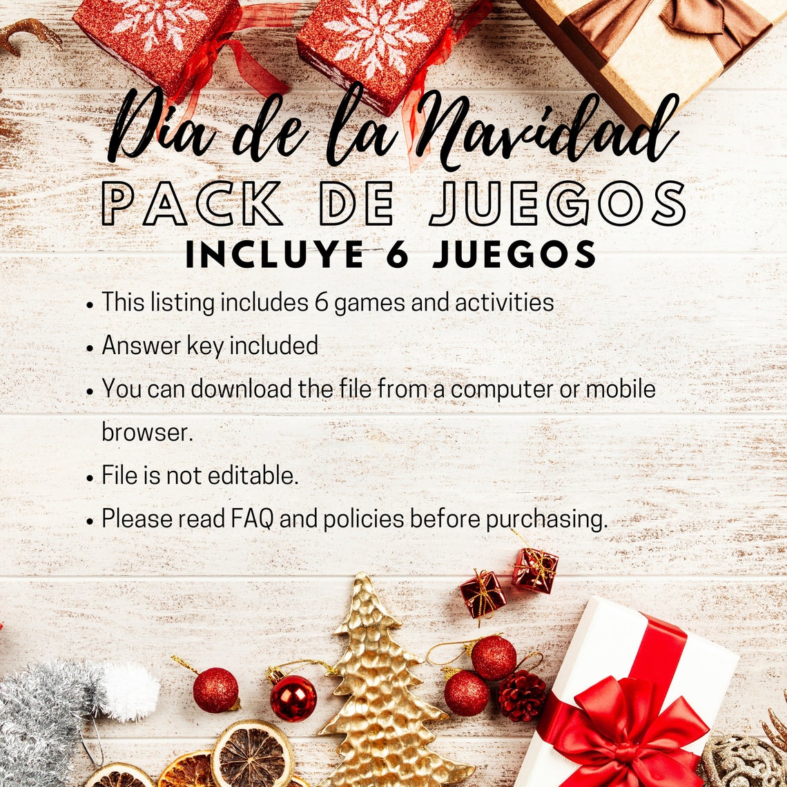 Spanish Christmas Games & Activities: Navidad Family Fun (PDF) - Etsy