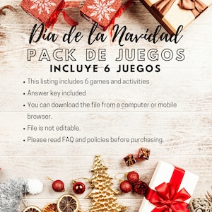 Spanish Christmas Games & Activities: Navidad Family Fun (PDF) - Etsy