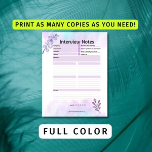 Interview Notes Template - Interview Preparation and Job Search ...