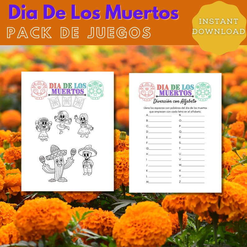 Dia De Los Muertos Games & Activities: Spanish Edition (printable PDF ...