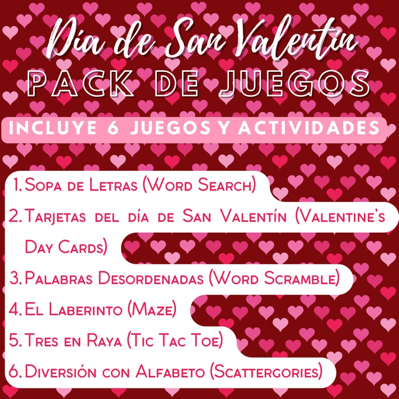 Día De San Valentín- Juegos Y Actividades En Español - Valentine's Day ...