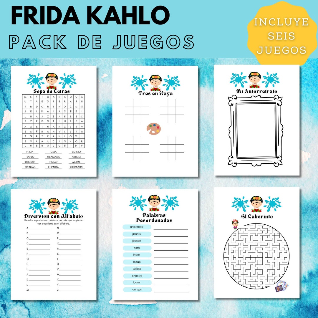 Frida Kahlo Spanish Games & Activities: Word Search, Maze (PDF) - Etsy