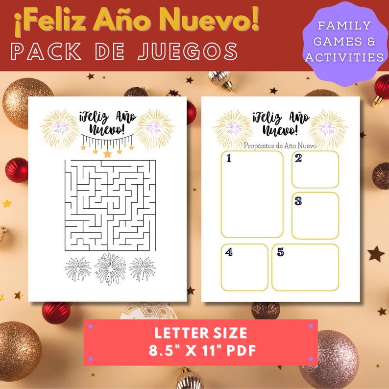 Feliz Año Nuevo Games: Spanish New Year Activities (printable PDF) - Etsy