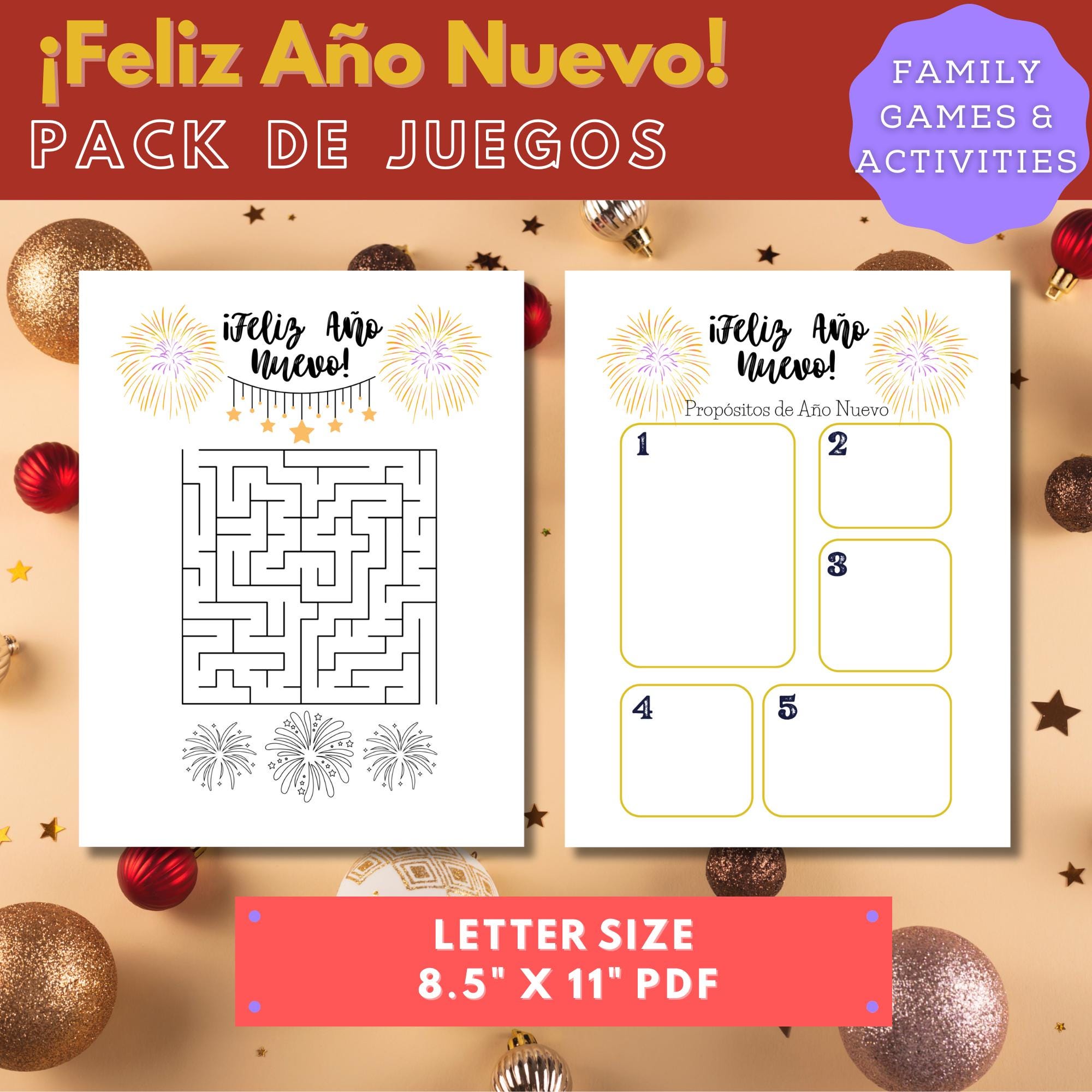 Feliz Año Nuevo Games: Spanish New Year Activities (printable PDF) - Etsy