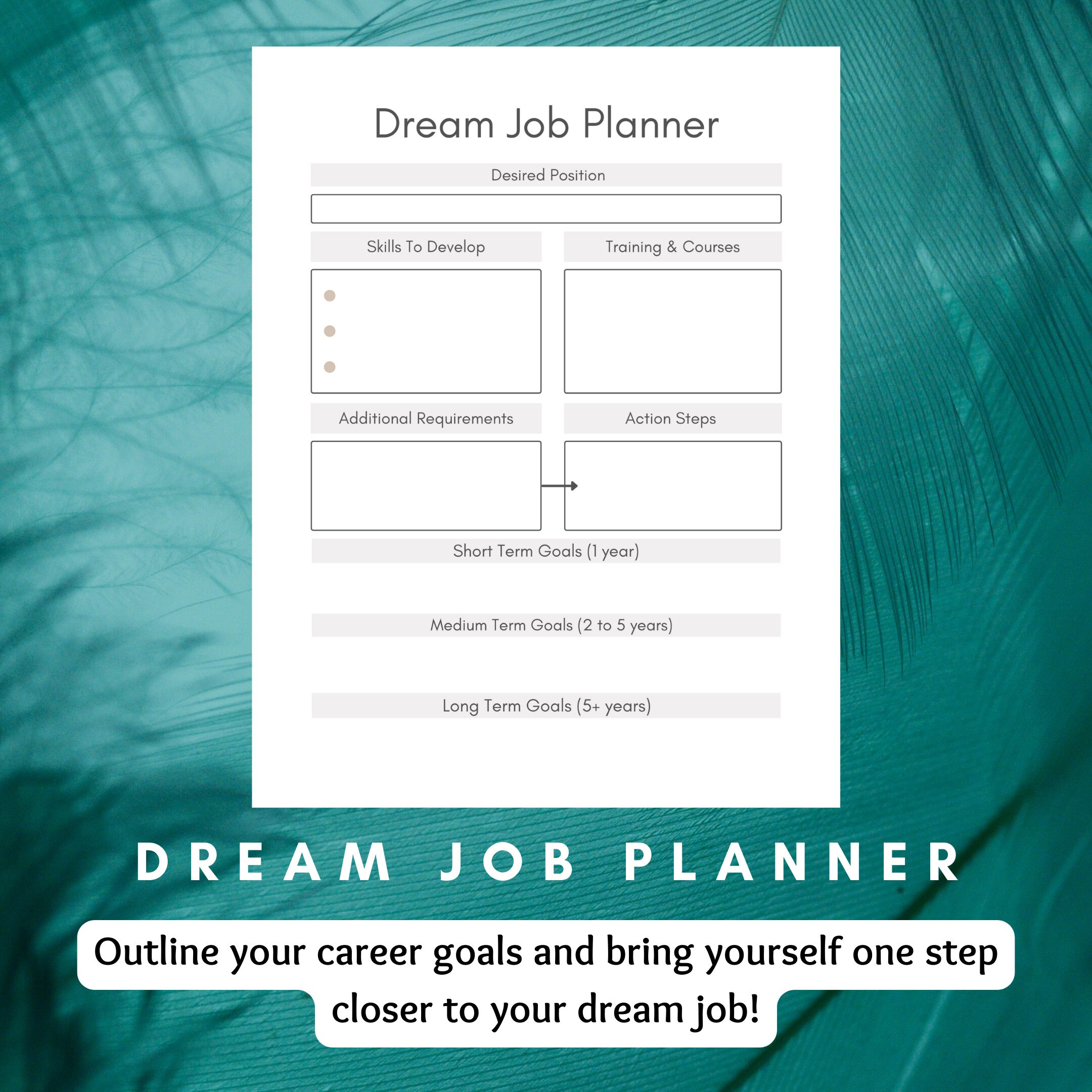 Dream Job Planner and Interview Notes Tracker Template - Career Change ...