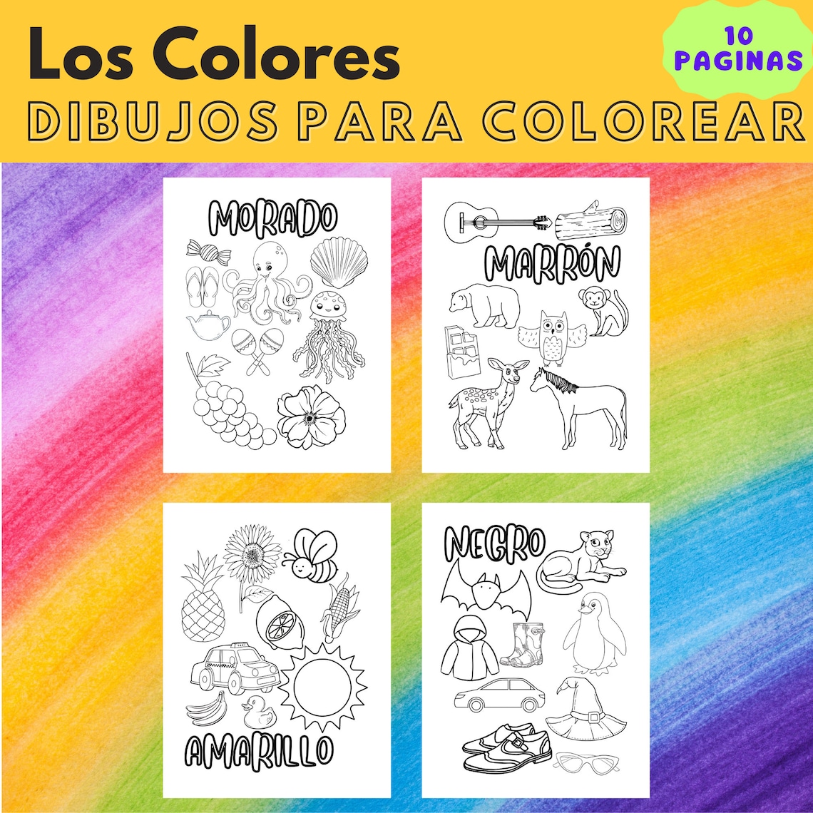 Los Colores - Dibujos Para Colorear Activities Spanish Teacher ...