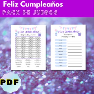 Feliz Cumpleaños Juegos Y Actividades En Español- Birthday Games ...
