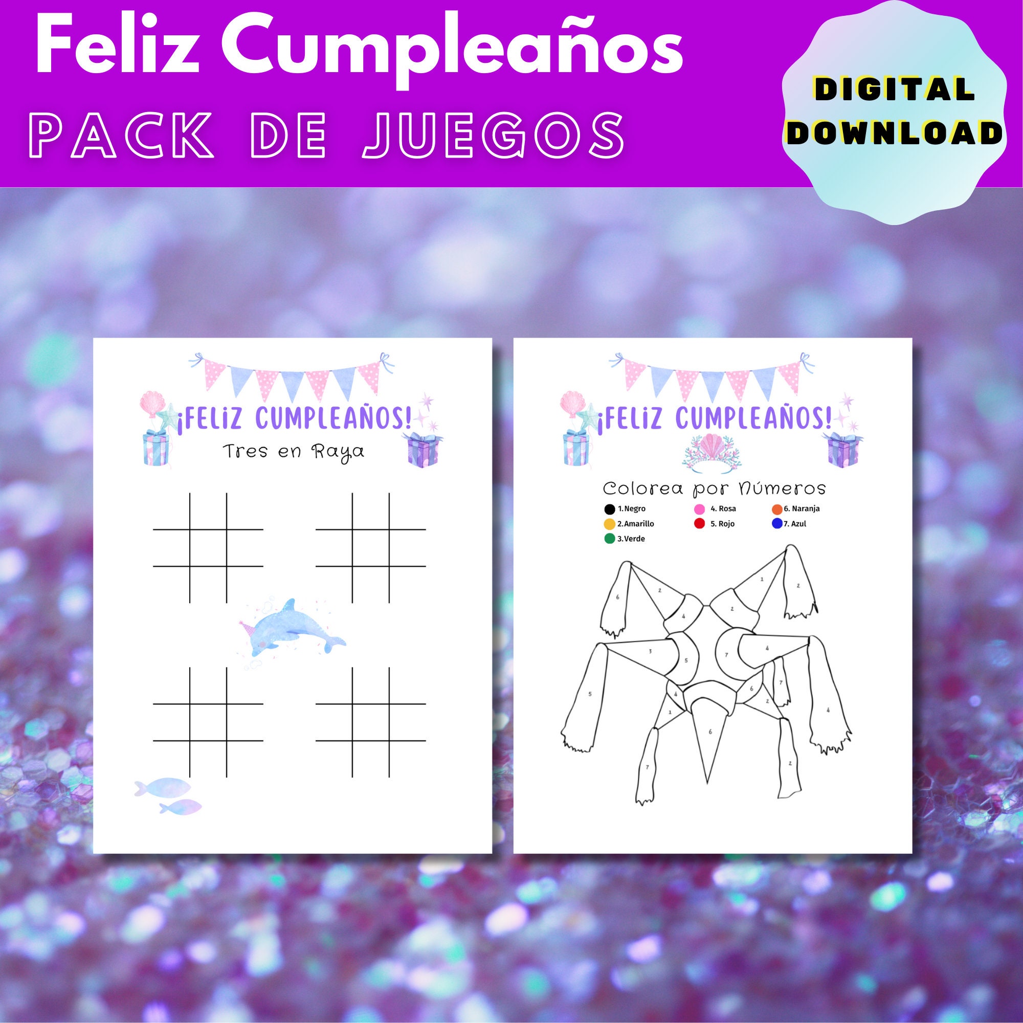 Feliz Cumpleaños Spanish Games: Word Search, Maze, Coloring (printable ...