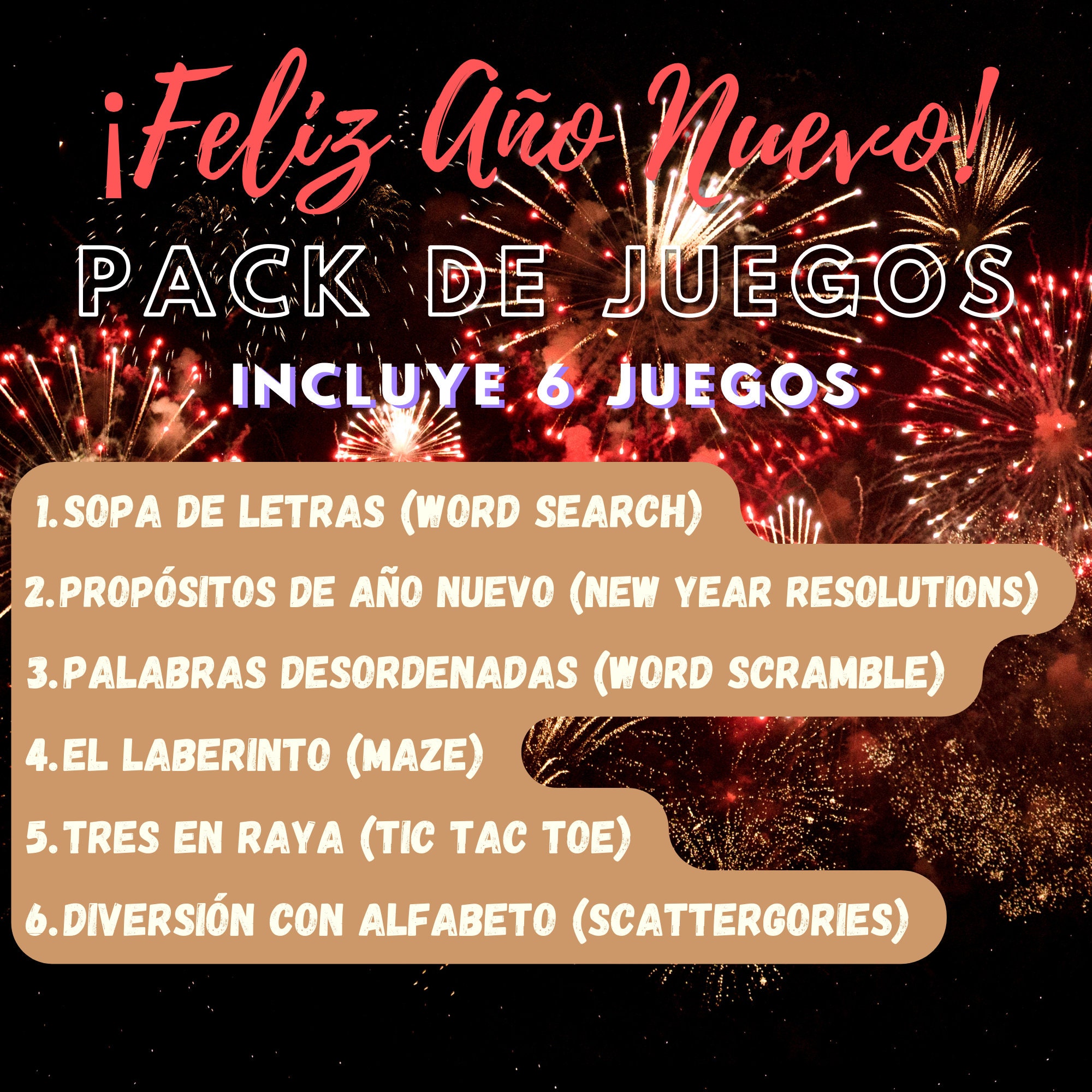 Feliz Año Nuevo - Juegos Y Actividades En Español - New Year Family ...