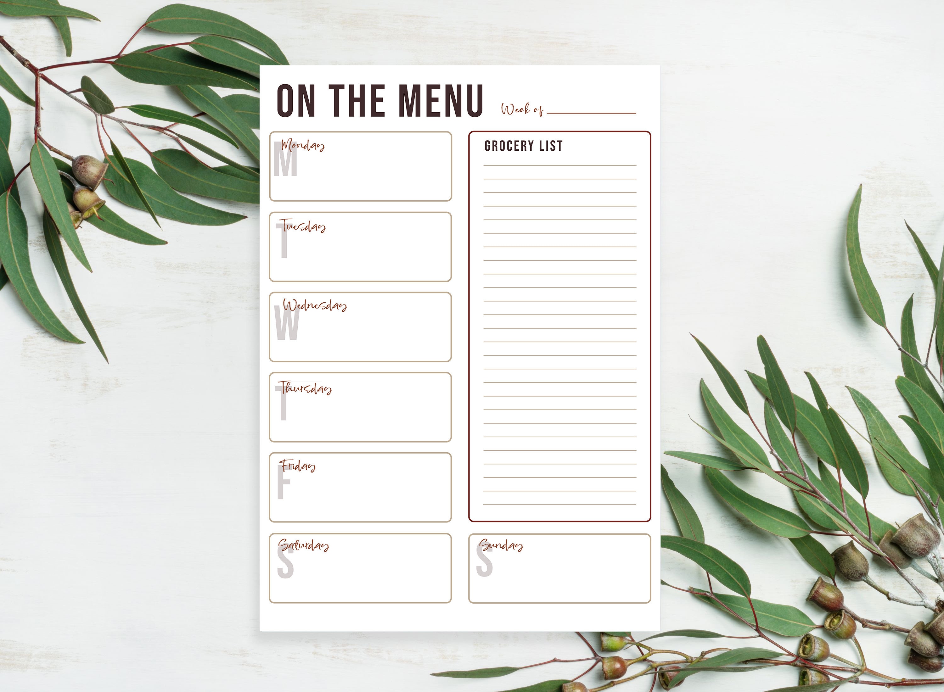On the Menu - Meal Planner Digital Download - Etsy