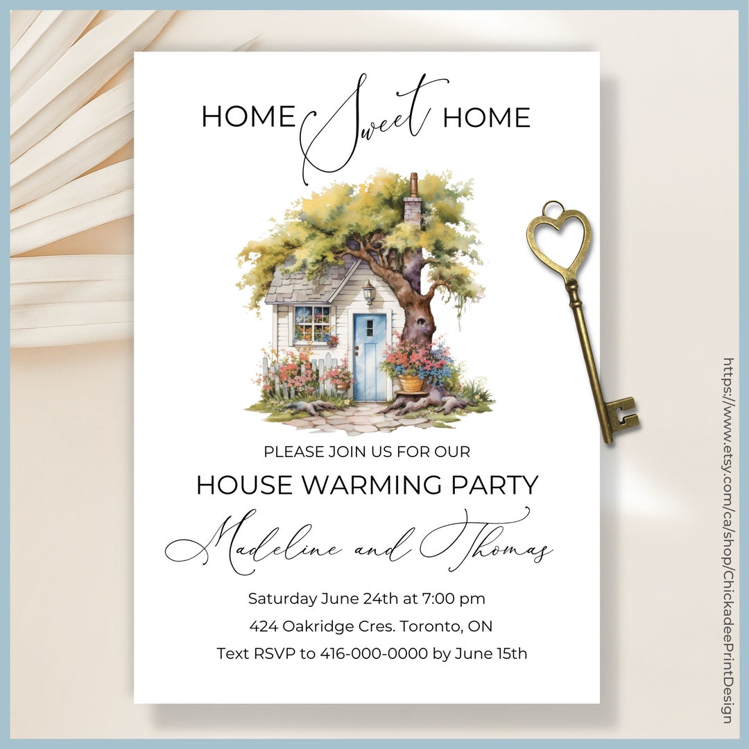 Housewarming Party Invitation Printable Template and Digital Invitation ...