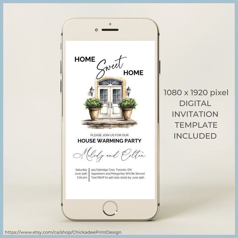 Housewarming Party Invitation Printable Template and Digital Invitation ...