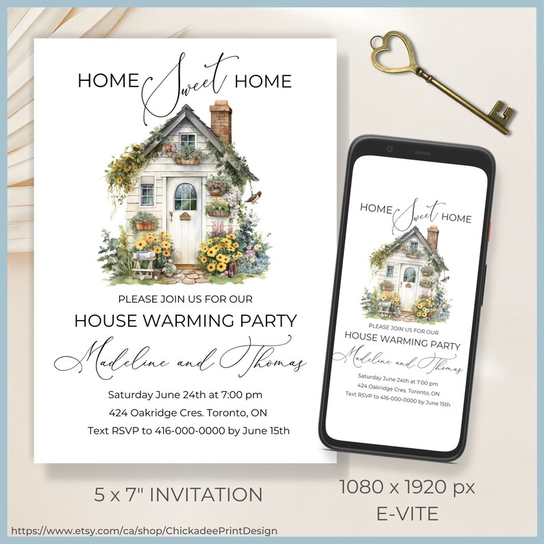 Housewarming Party Invitation Printable Template and Digital Invitation ...