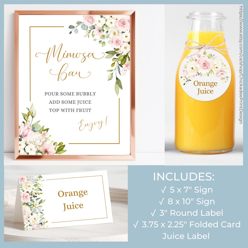 Mimosa Bar Labels - Etsy