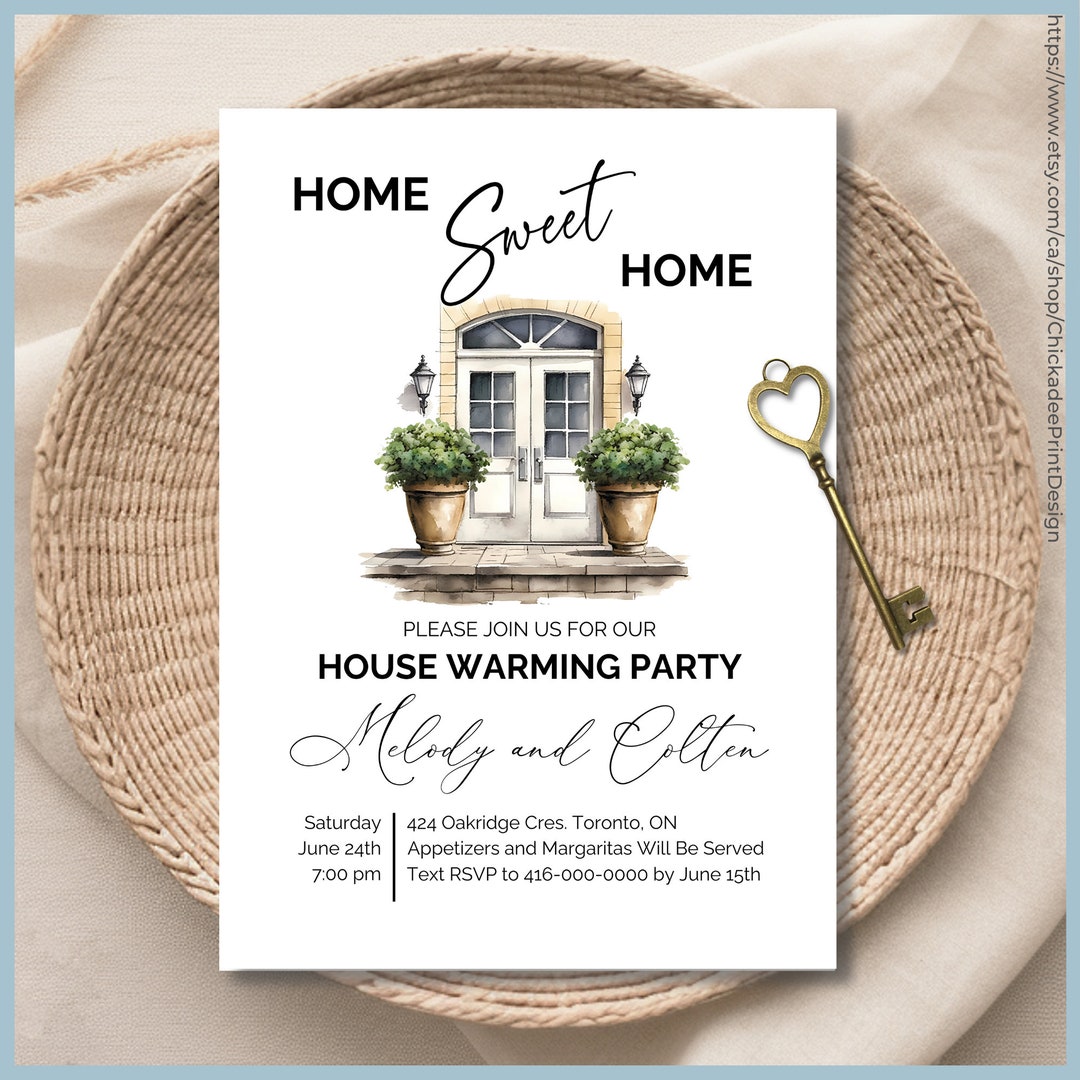 Housewarming Party Invitation Printable Template and Digital Invitation ...