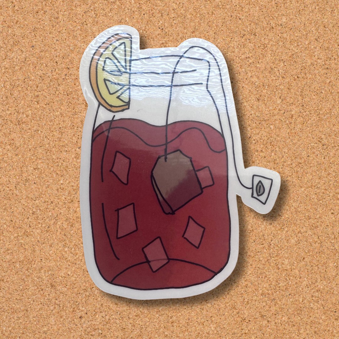 Hand-drawn Iced Tea in a Mason Jar, Mason Jar Sticker, Hand Drawn ...