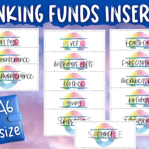 14 Sinking Funds Cash Envelope Inserts | A6 Size | Printable ...
