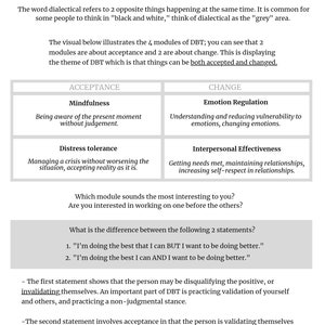 Intro to DBT Handout Worksheet - Etsy