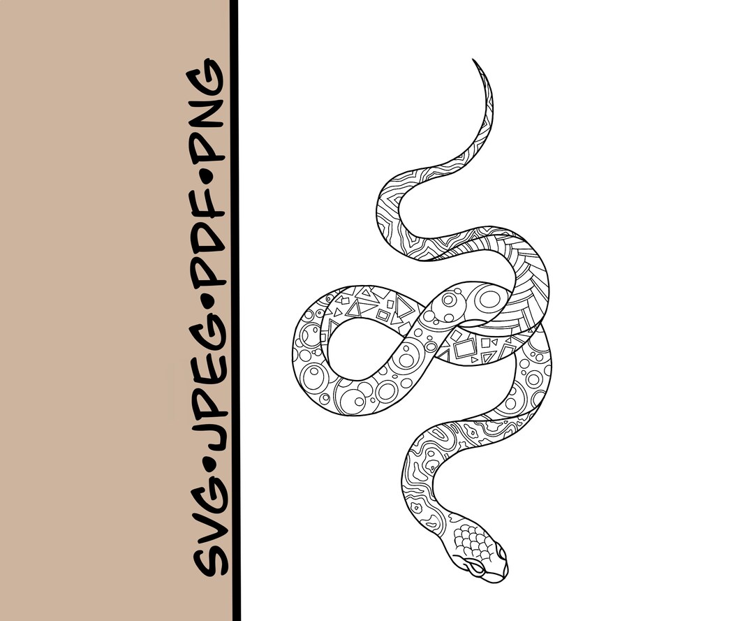 Svg Pdf Snake File | Snake Ornament Svg | Laser Ready File | Snake Pdf ...