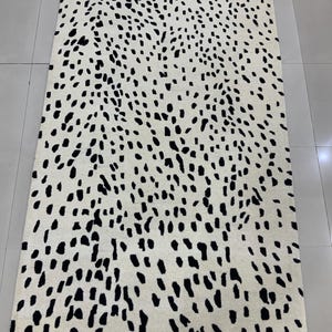 Modern Dalmatian Dot Area Rug – Black & White Hand-tufted Rug ...