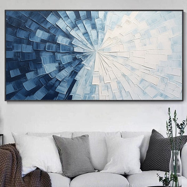 Blue Geometric Art - Etsy