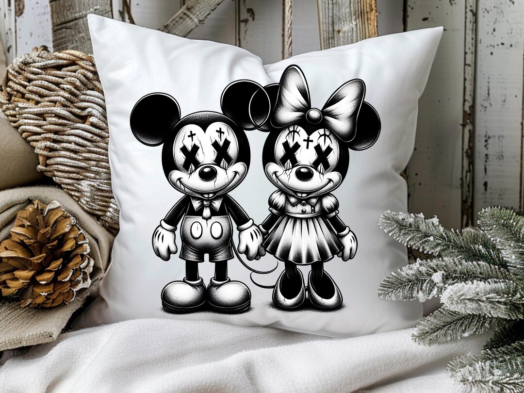 Mickey & Minnie Mouse Png,horror,halloween Image Stylus,cross Eyes - Etsy