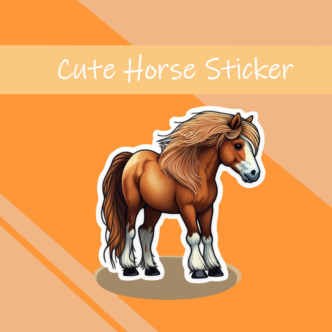 Cute Horse Sticker Kawaii Sticker Png File High Quality Laptop Sticker ...
