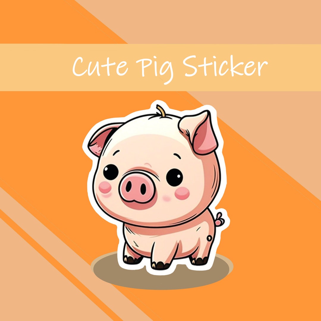 Cute Kawaii Pig Sticker Animal Sticker Pngs Midjourney Prompt Kawaii ...