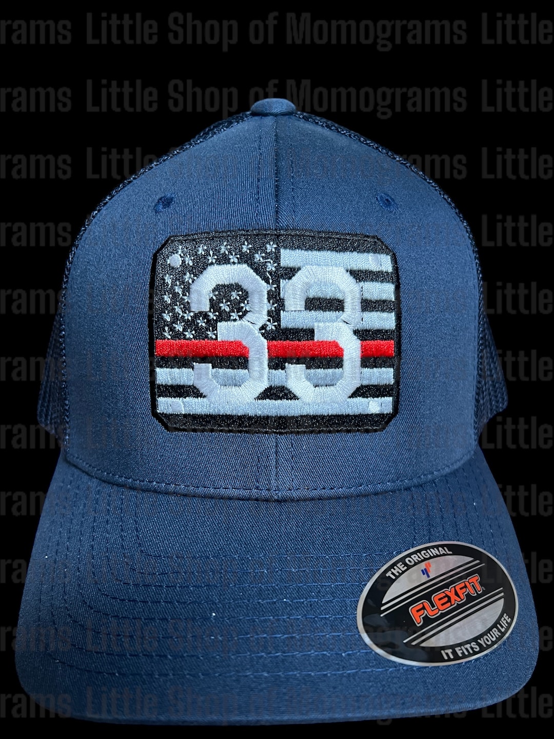 Red Line Flag Firefighter Hat: Embroidered Station Duty Cap - Etsy