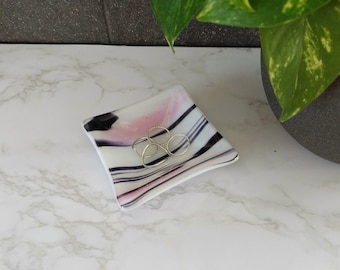 Pink Glass Ring Dish | Etsy