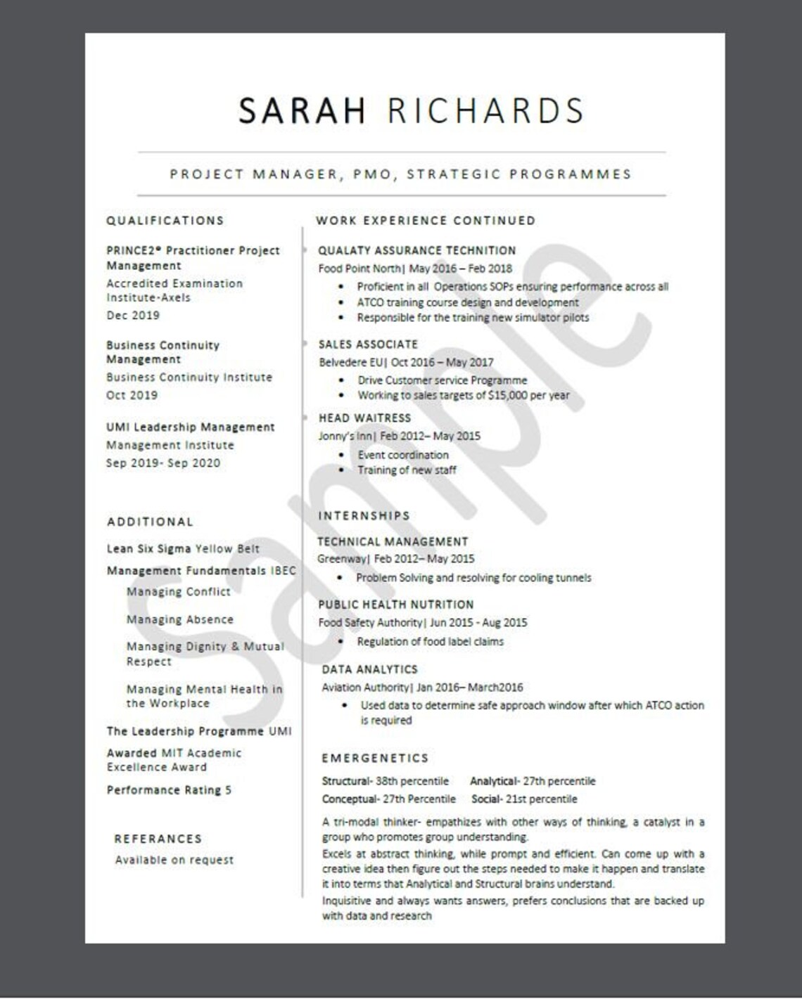 Editable Management Level CV Template, Resume, Curriculum Vitae, CV ...