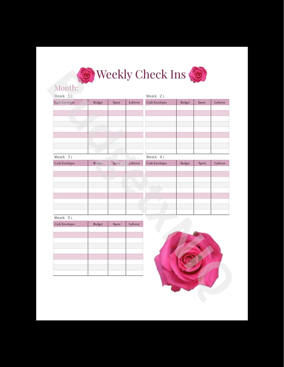 Weekly Check Ins Printable - Etsy