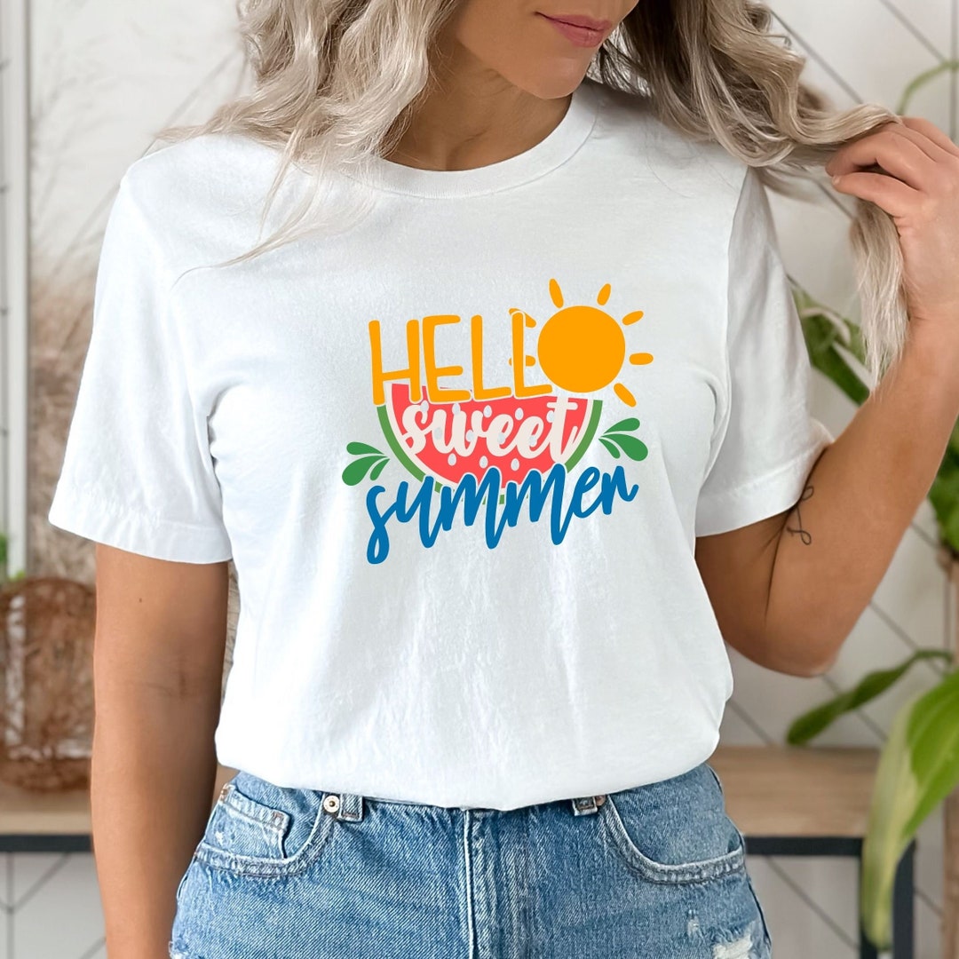 Hello Summer Shirt, Hello Sweet Summer Shirt, Womens Travel Shirt ...