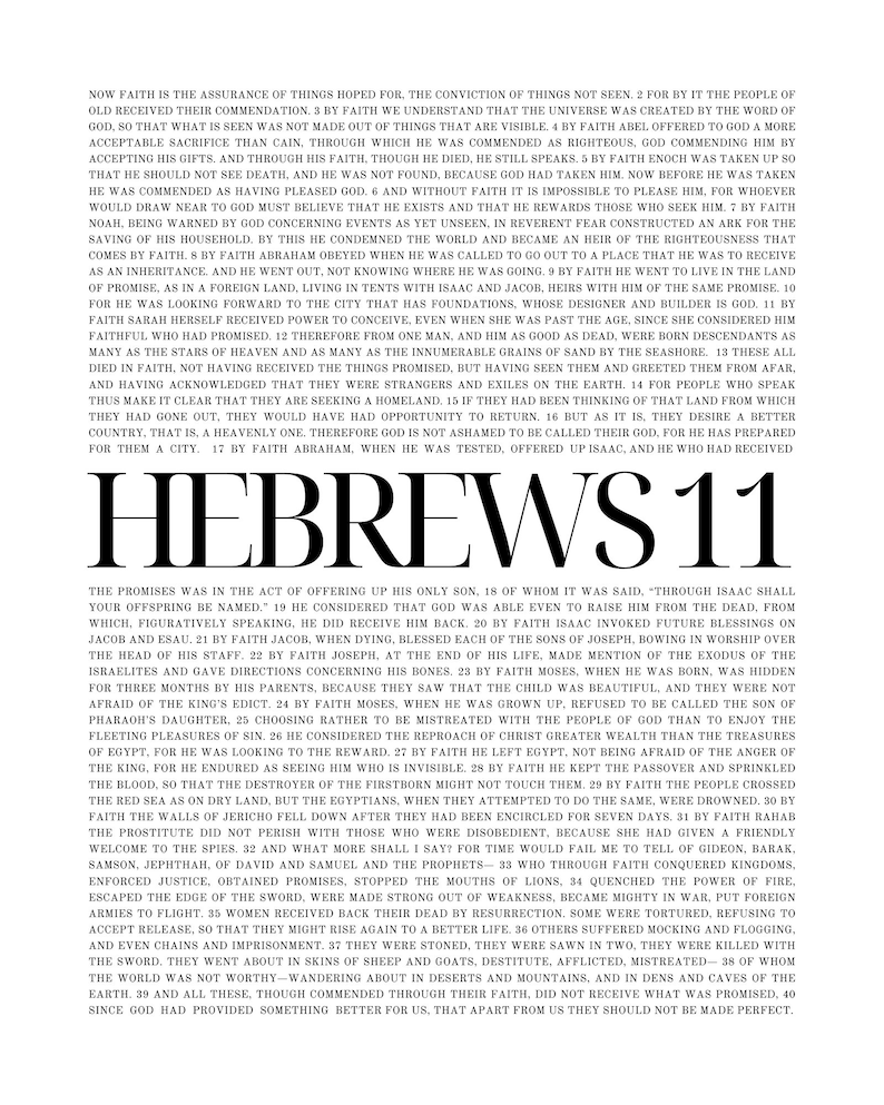 Hebrews 11 Hall of Faith Chapter Poster - Etsy
