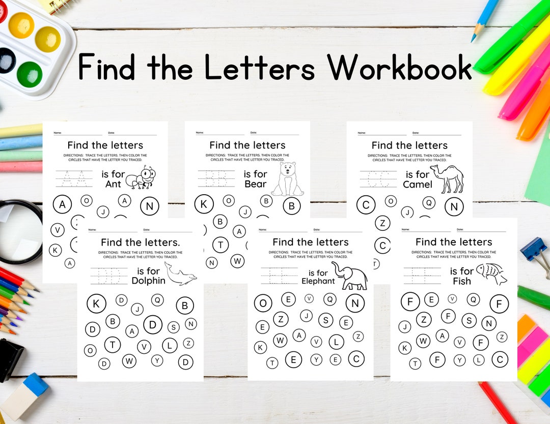Trace and Find Letters Workbook - Etsy