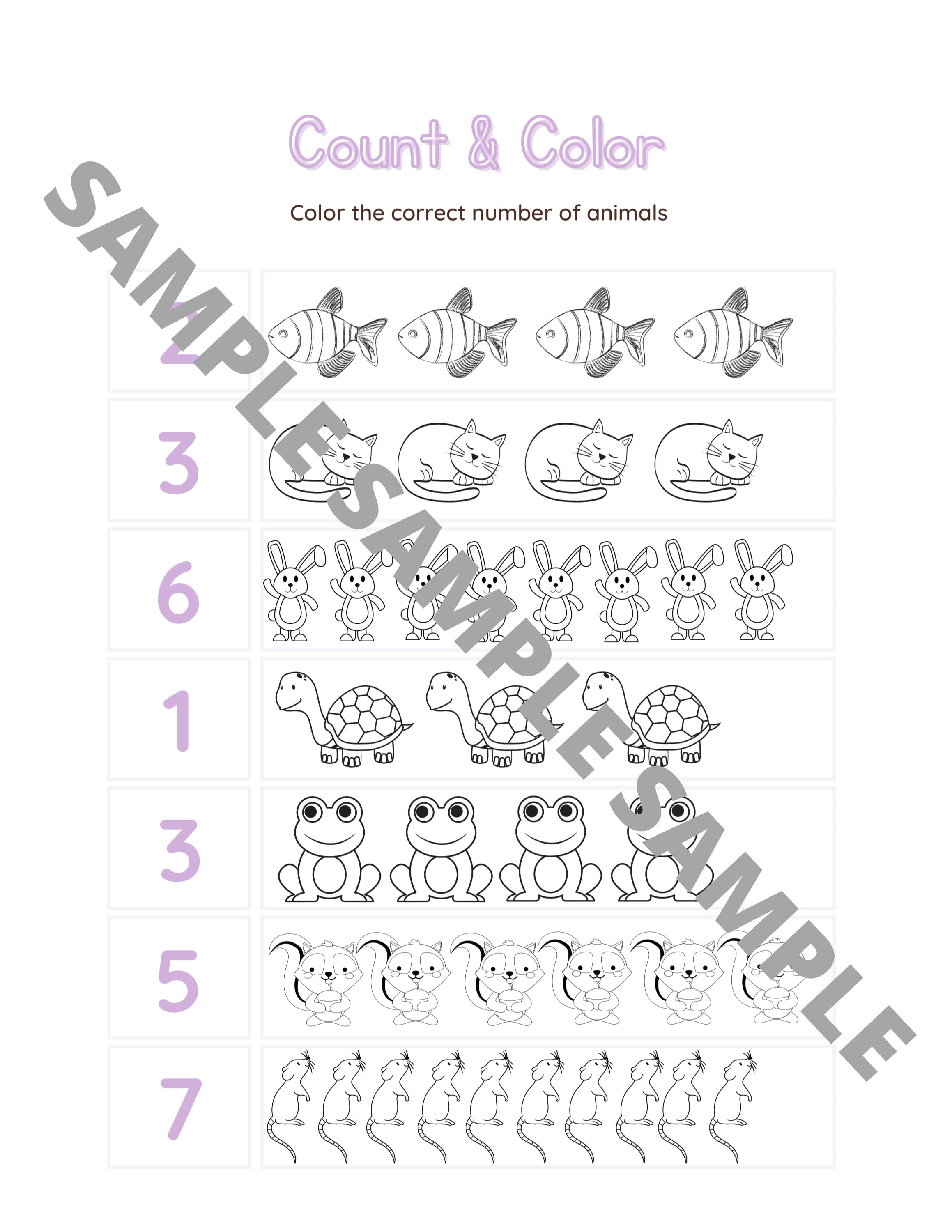 Preschool Counting Practice Workbook - Etsy