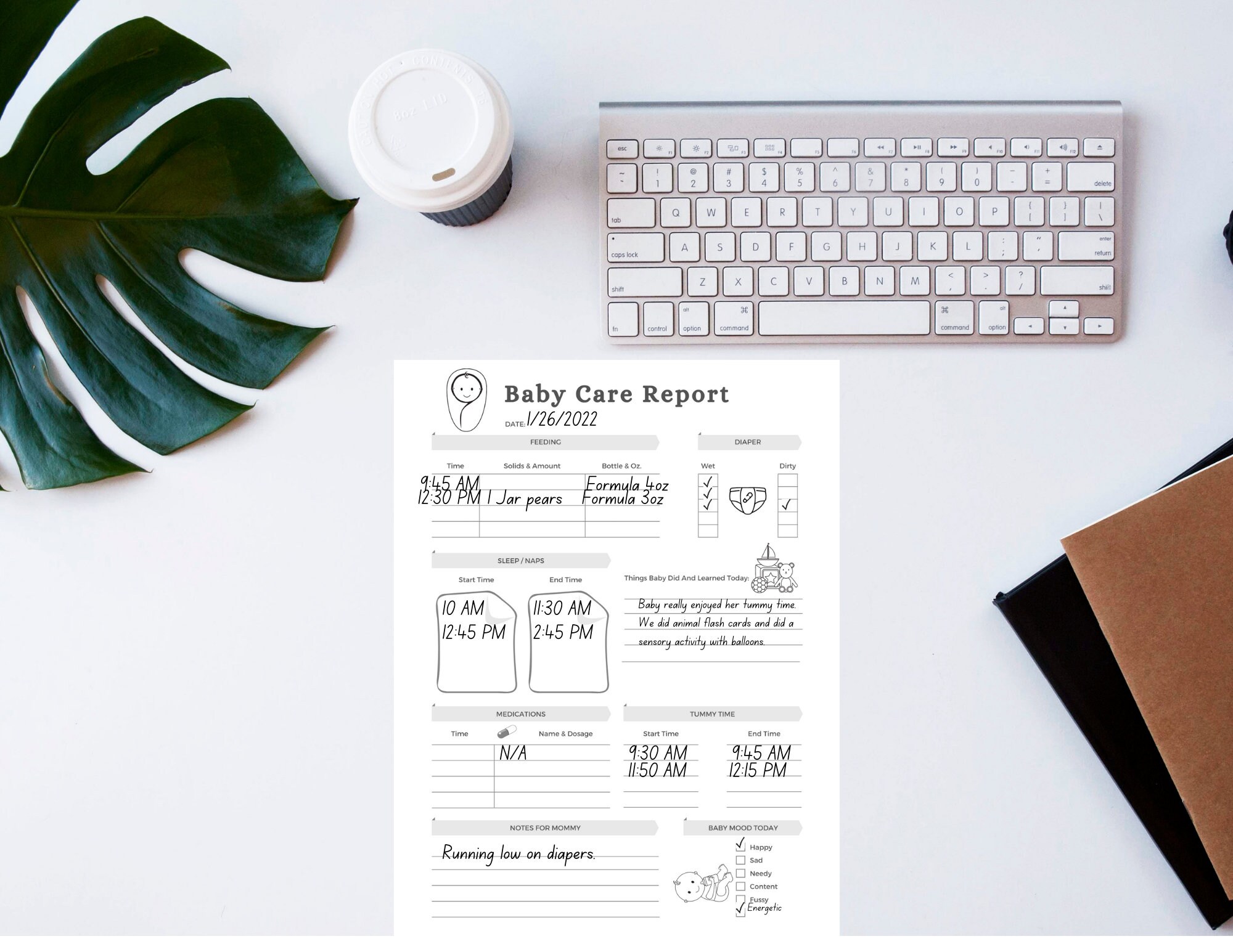 Baby Care Log Chart - Etsy