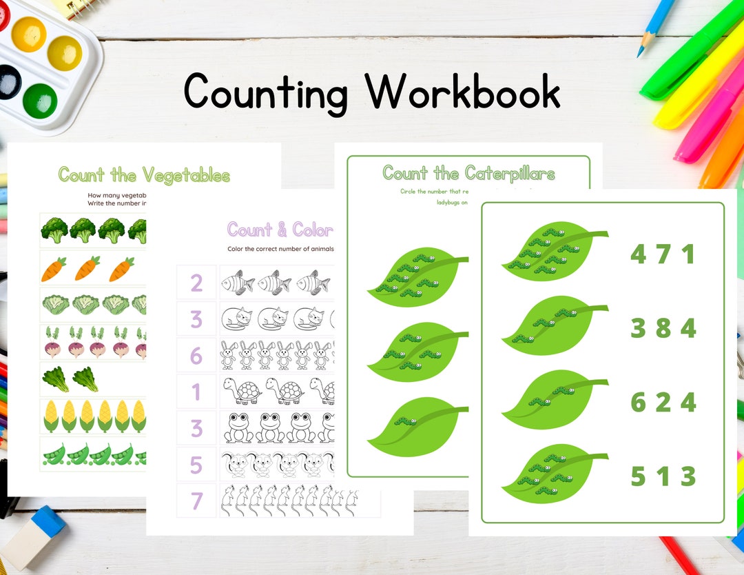 Preschool Counting Practice Workbook - Etsy