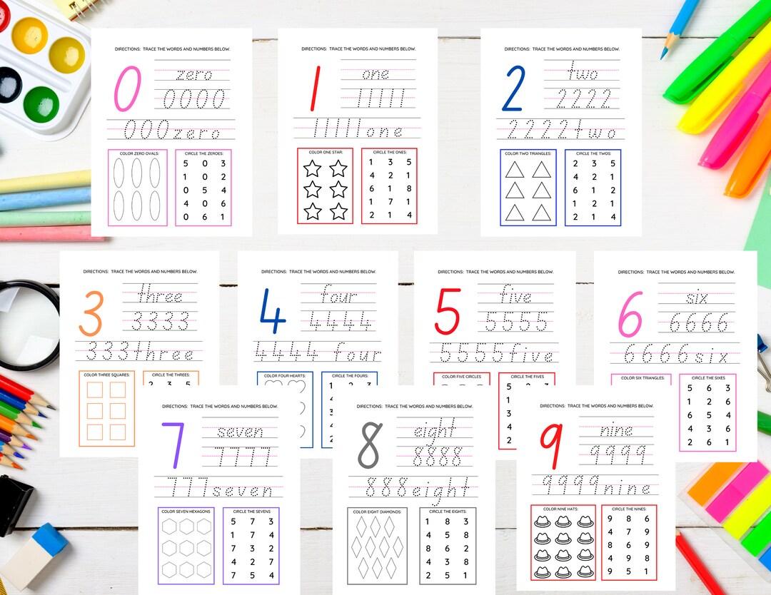 Number Tracing Practice Workbook - Etsy