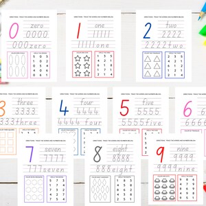 Number Tracing Practice Workbook - Etsy