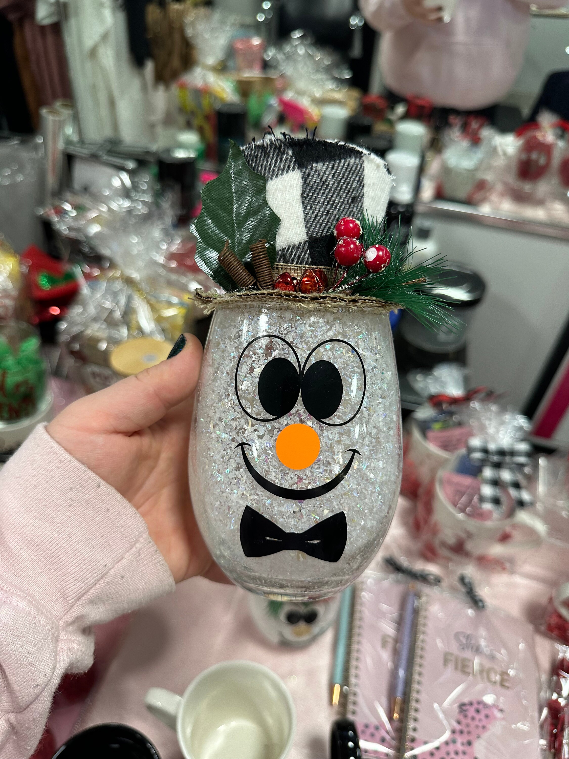 Frosted Snowman Glass - Etsy
