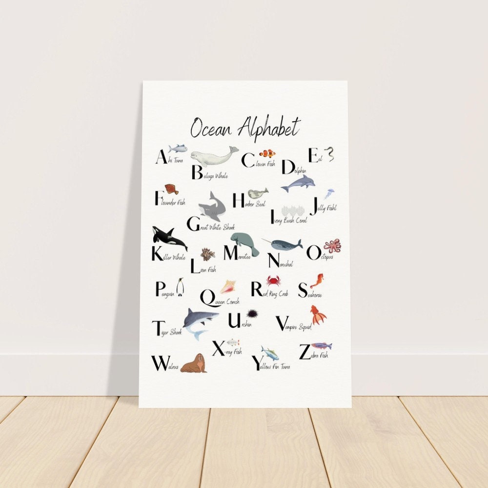 Ocean Alphabet Poster - Etsy