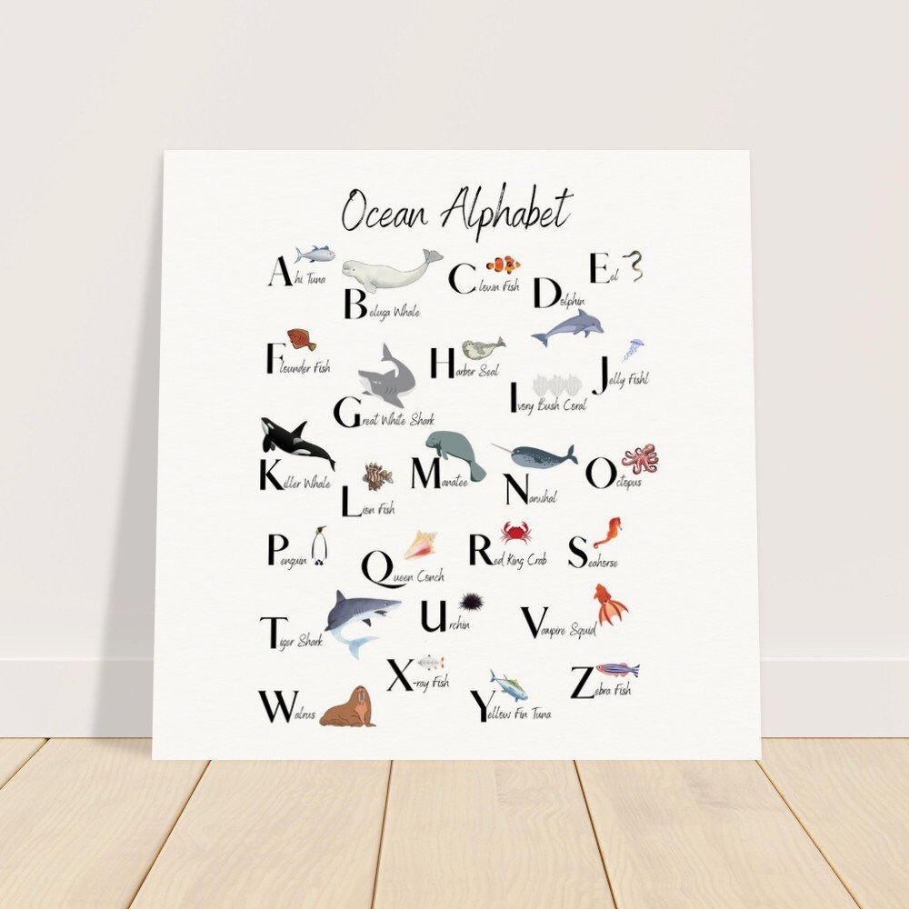 Ocean Alphabet Poster - Etsy
