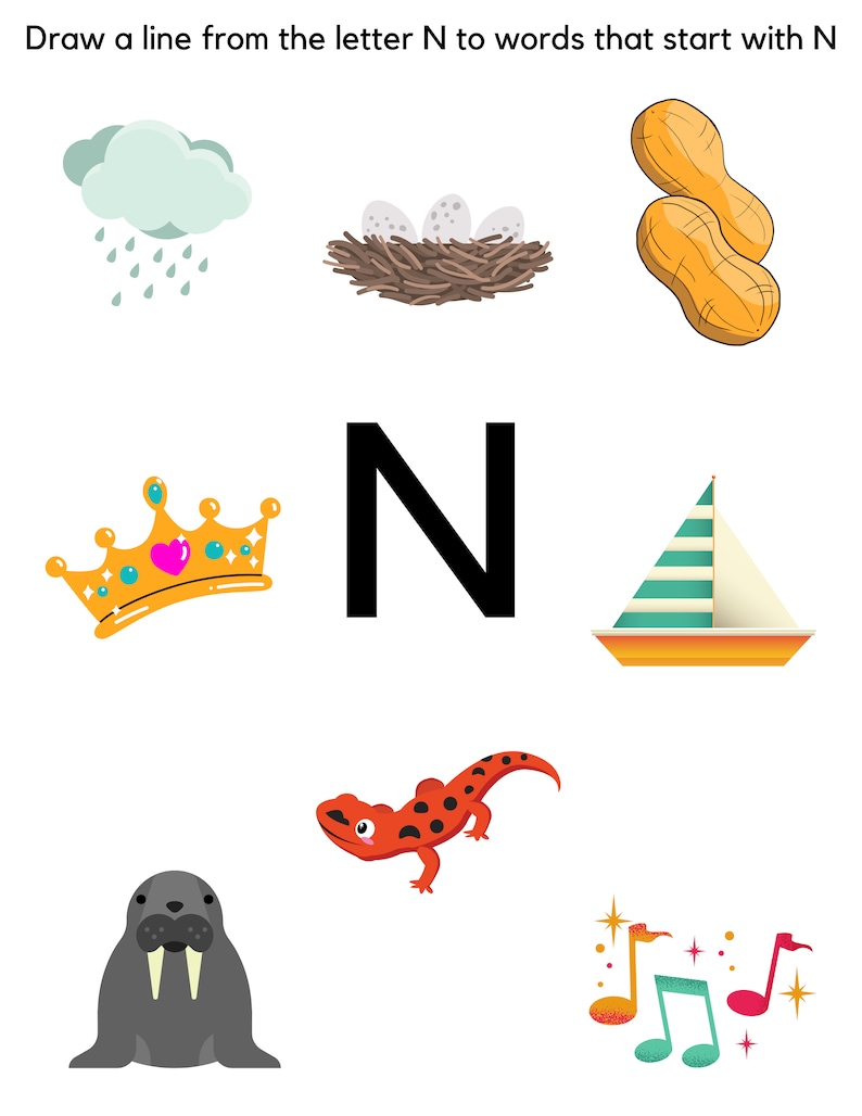 Letter N Preschool Worksheets / Preschool Alphabet / Preschool Phonics ...