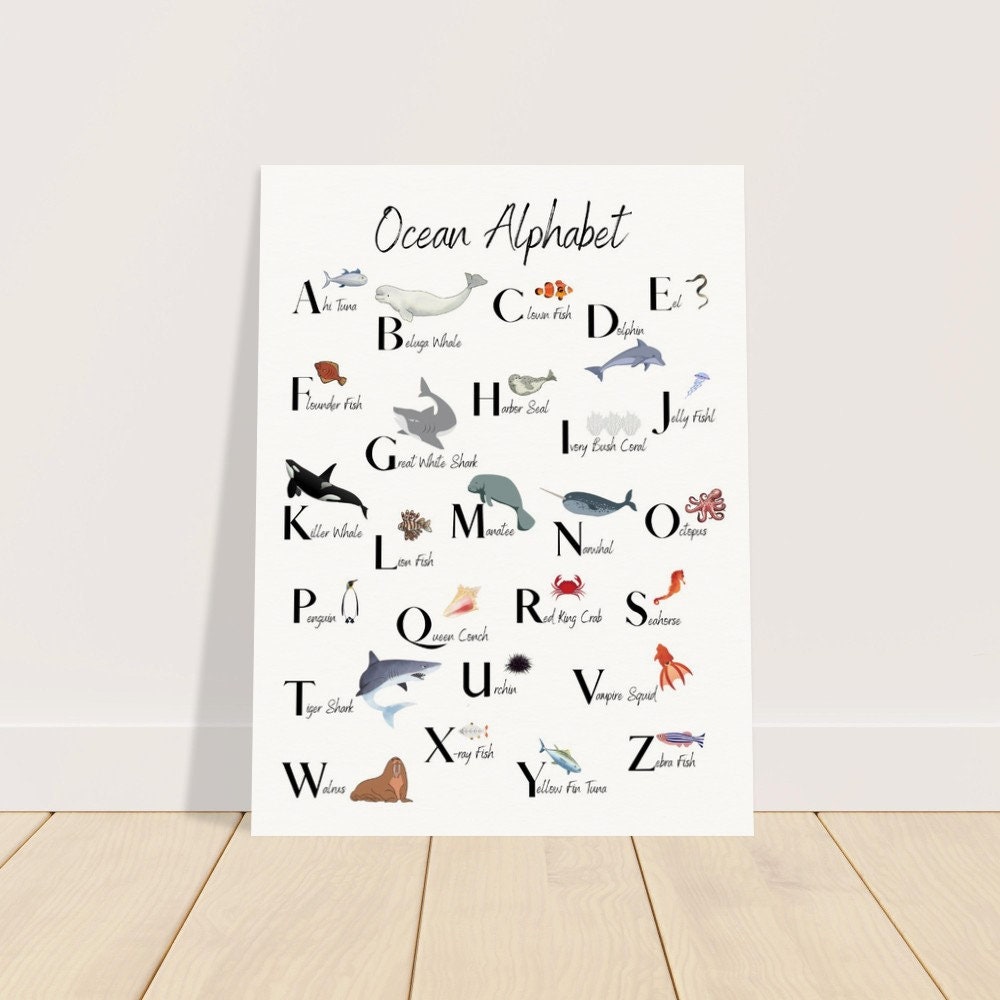 Ocean Alphabet Poster - Etsy