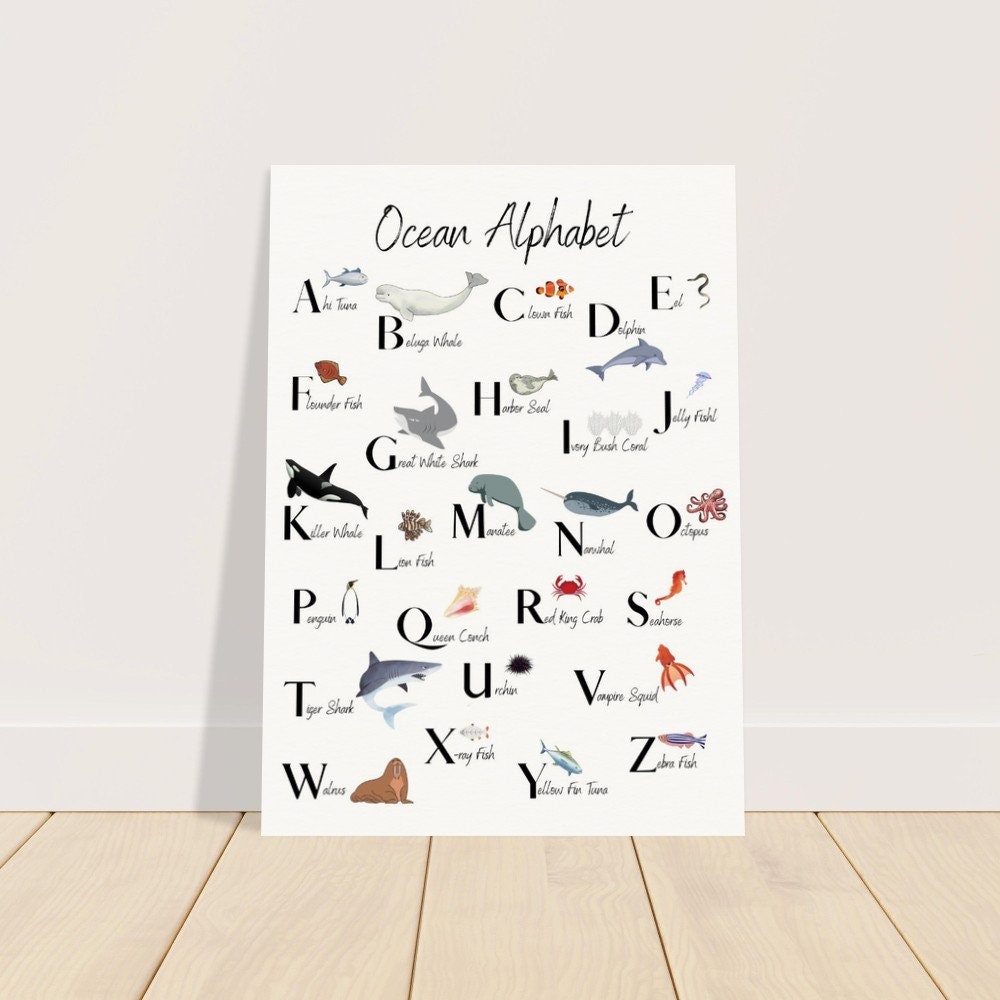 Ocean Alphabet Poster - Etsy