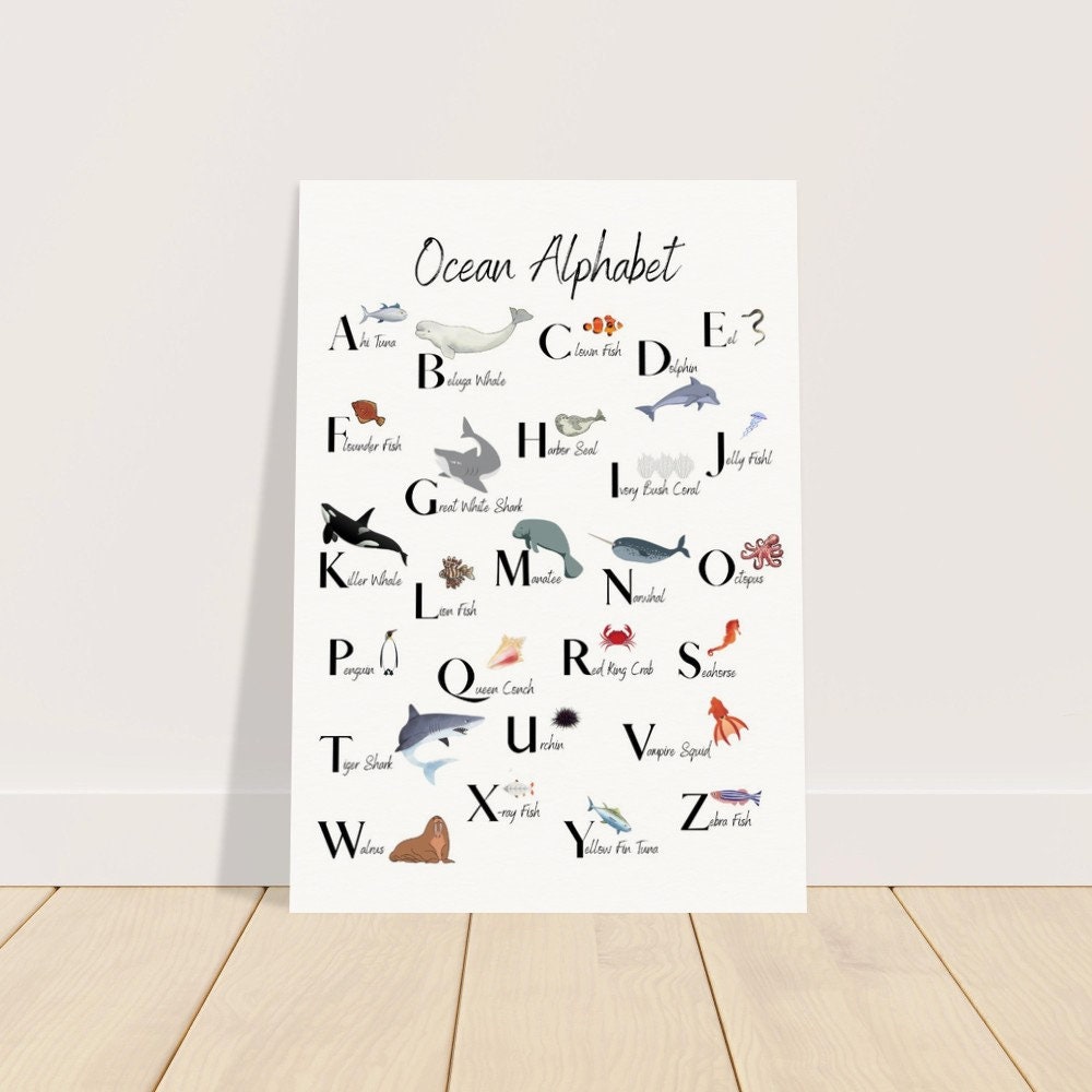 Ocean Alphabet Poster - Etsy