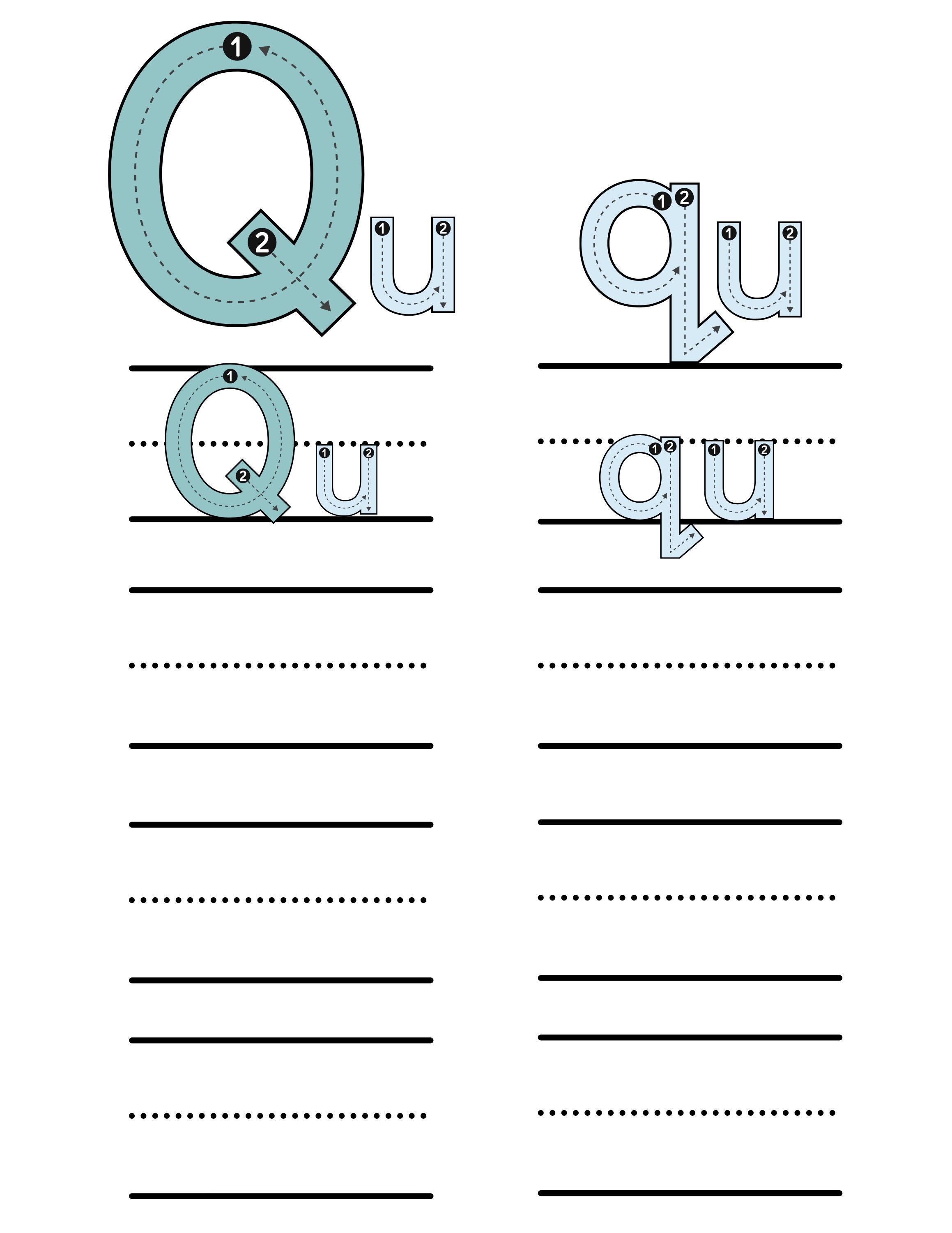 Letter Qu Preschool Worksheets / Preschool Alphabet / - Etsy